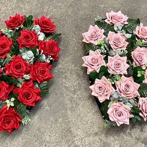 Luxury Ivory Cream Rose Heart Tribute - High Quality Funeral Tribute or ...