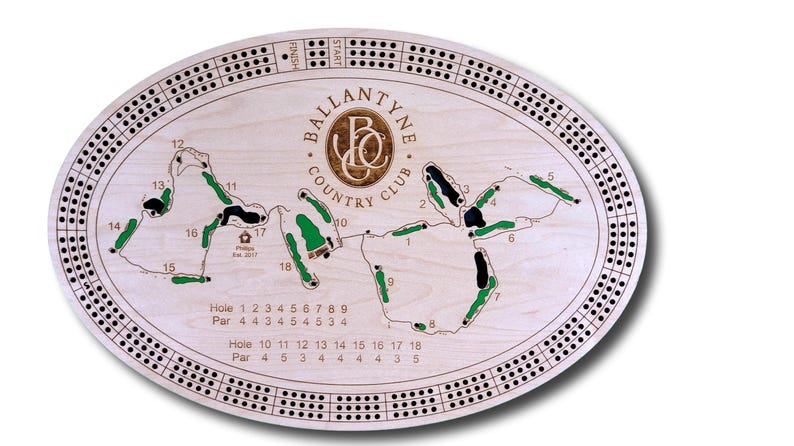 Golf Map Cribbage Board - Ballantyne - Etsy