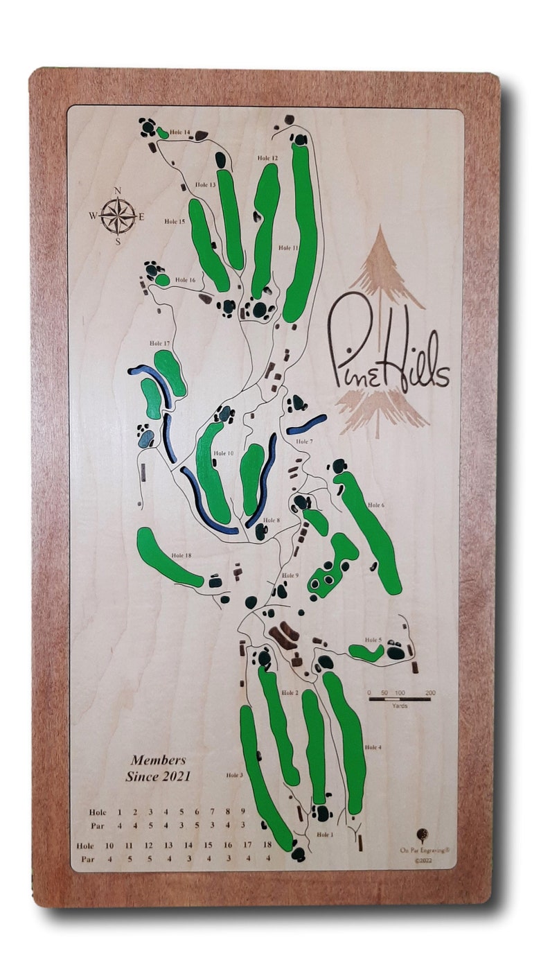 Custom Golf Course Art - Pine Hills - Etsy