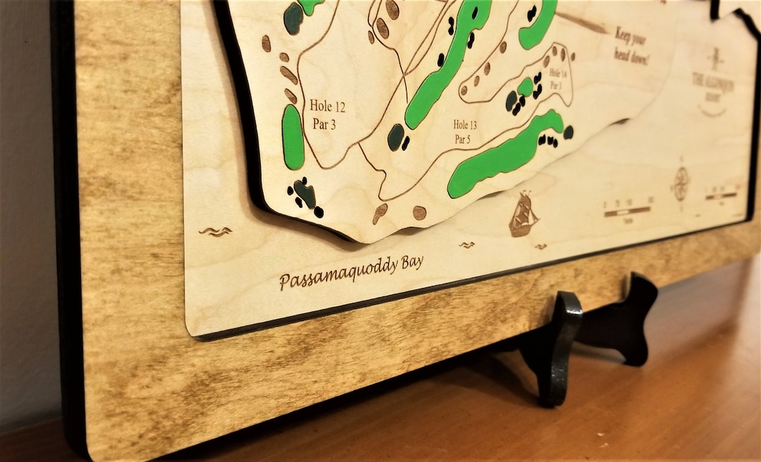 Custom Laser Engraved Golf Course Map Art: Personalized Replica - Etsy