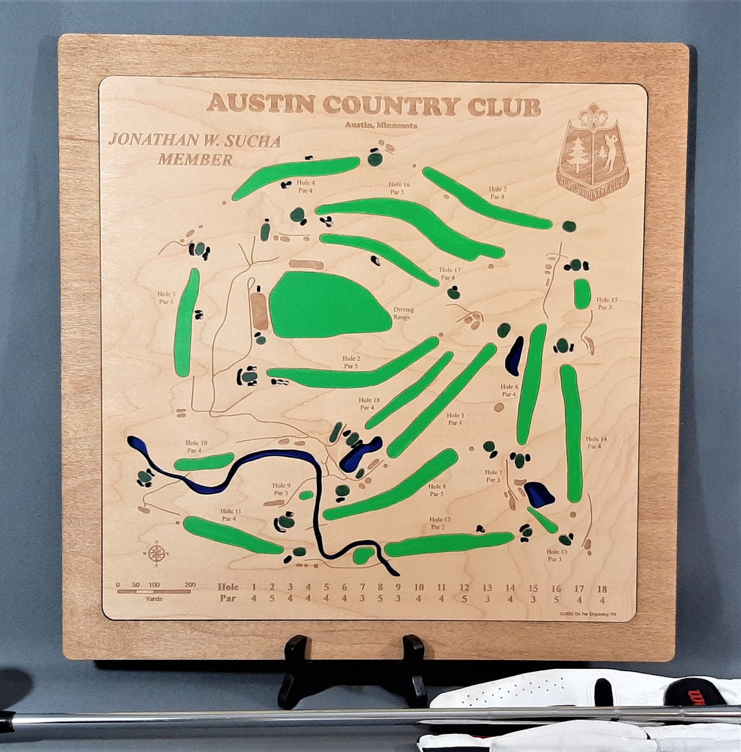 Custom Golf Course Art - Austin Country Club - Etsy
