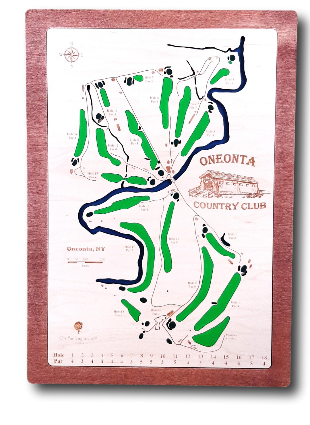 Custom Golf Map Art - Oneonta - Etsy