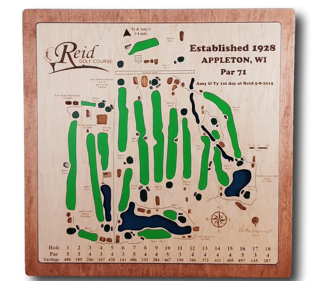 Custom Golf Course Art - Reid Municipal - Etsy