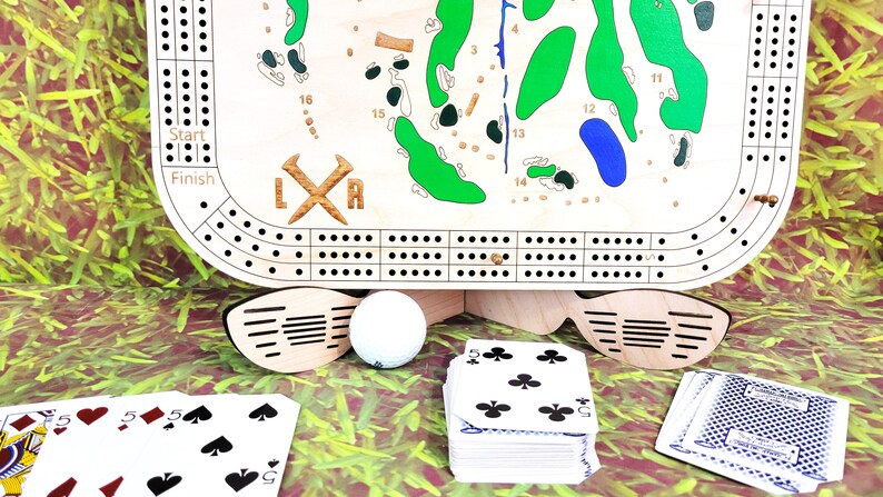 Golf Map Cribbage Board - Lost Rail - Etsy