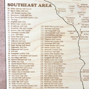 Wisconsin Golf Course Map - Etsy