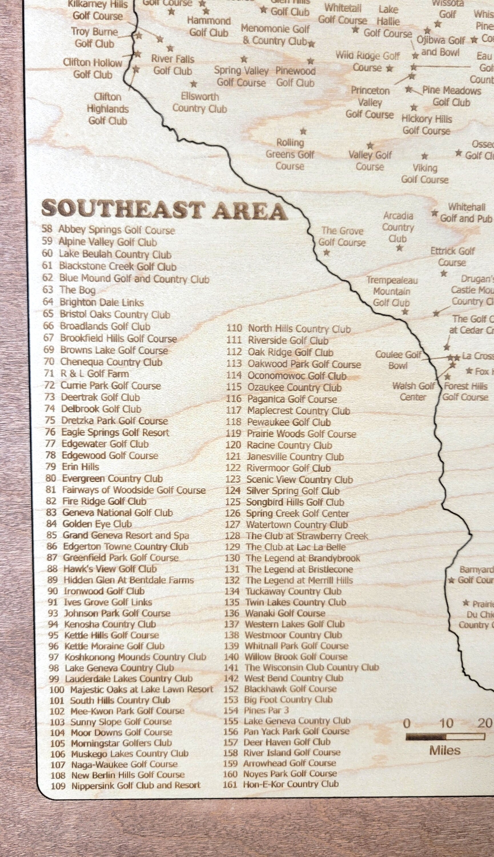 Wisconsin Golf Course Map - Etsy