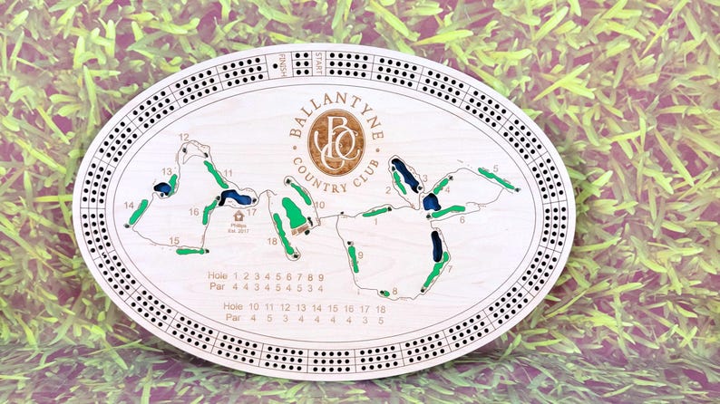 Golf Map Cribbage Board - Ballantyne - Etsy