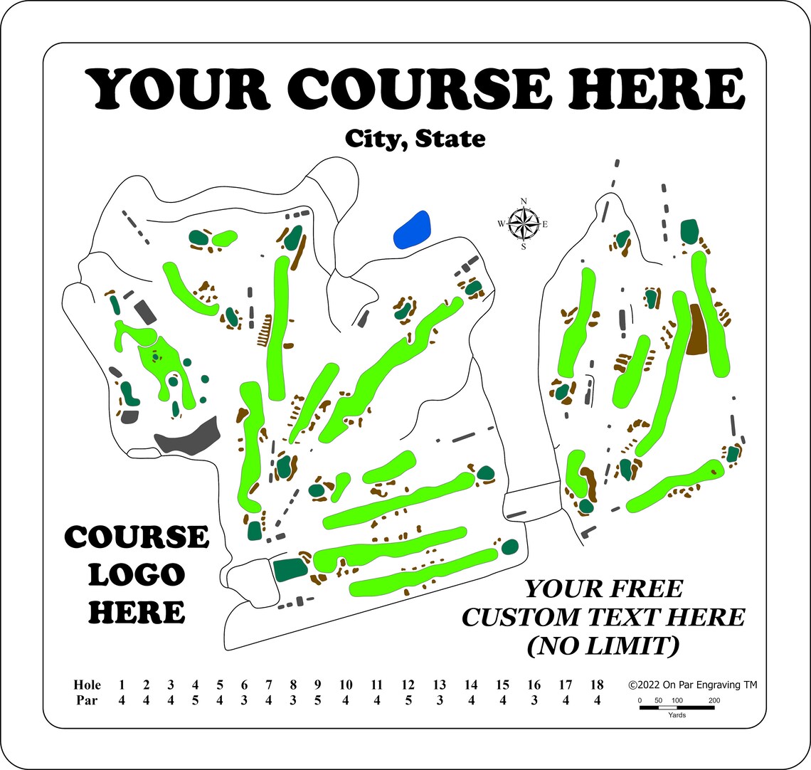 Custom Golf Course Art - the Bluffs - Etsy