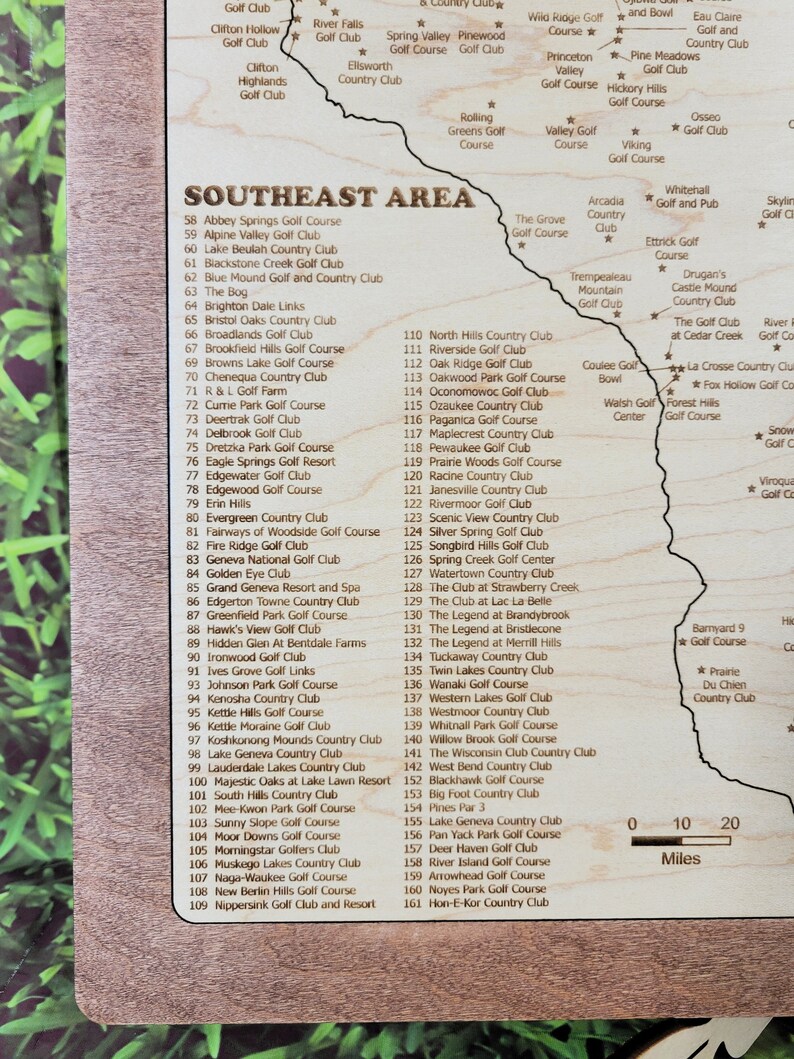 Wisconsin Golf Course Map - Etsy