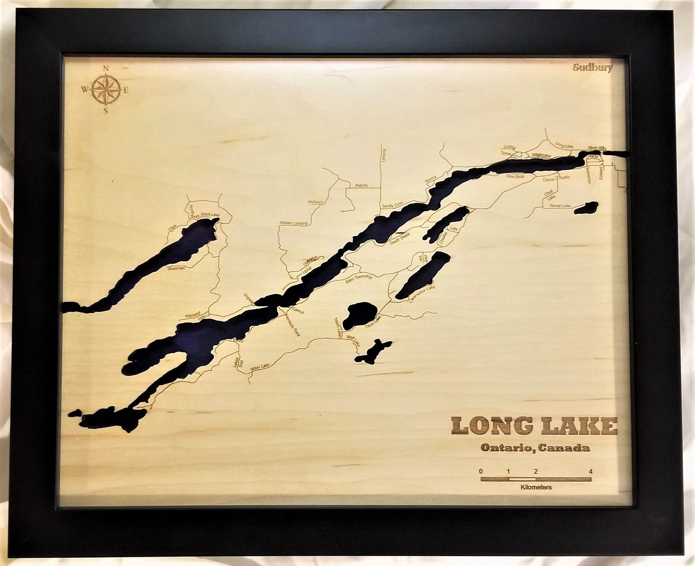 Custom Laser-engraved Lake Art for Long Lake Canada - Etsy