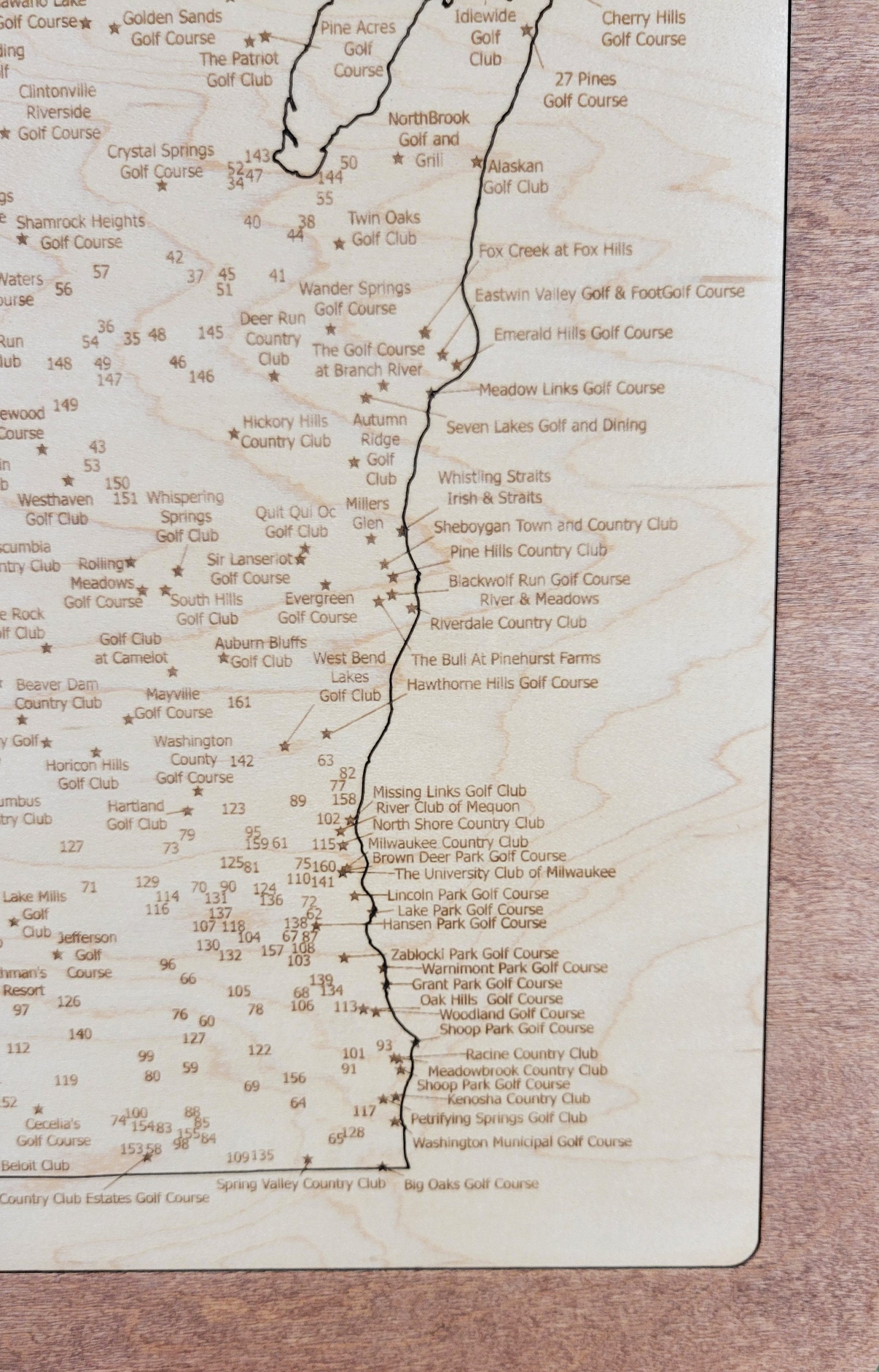 Wisconsin Golf Course Map - Etsy