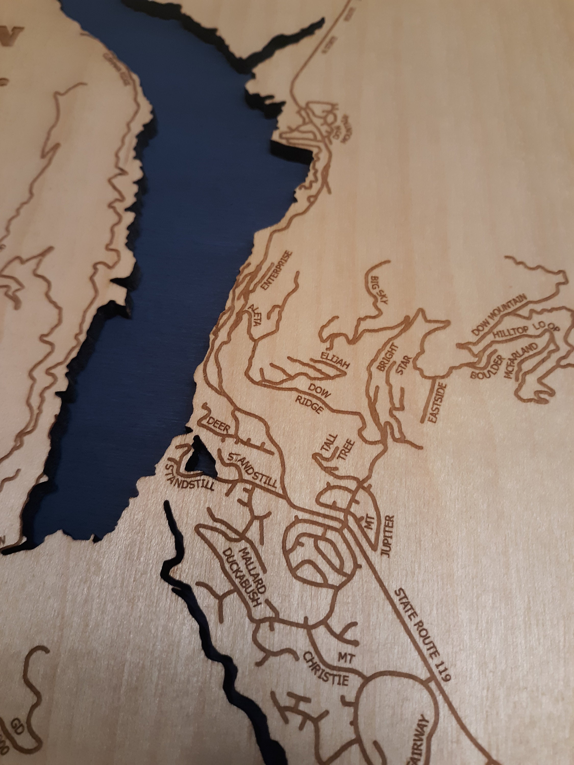 Custom Laser-engraved Lake Art for Lake Cushman, Washington - Etsy