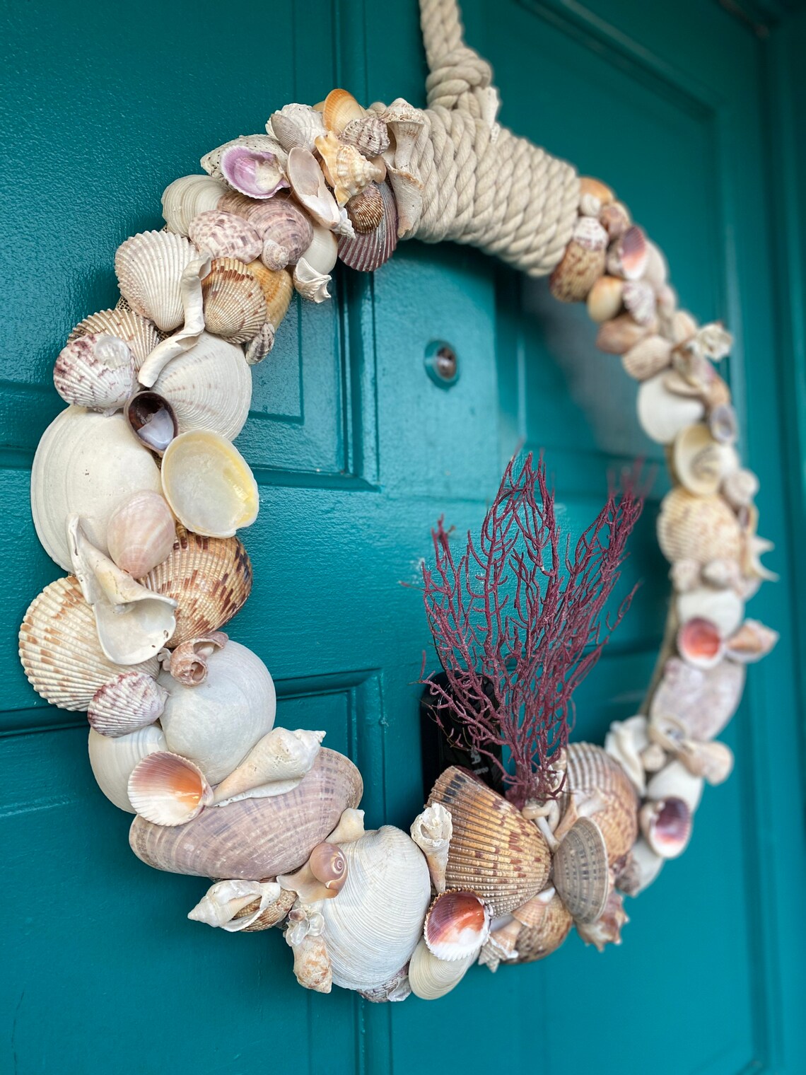 Beautiful Large 20 Sea Shell Wreath With a Rope Accent. This - Etsy