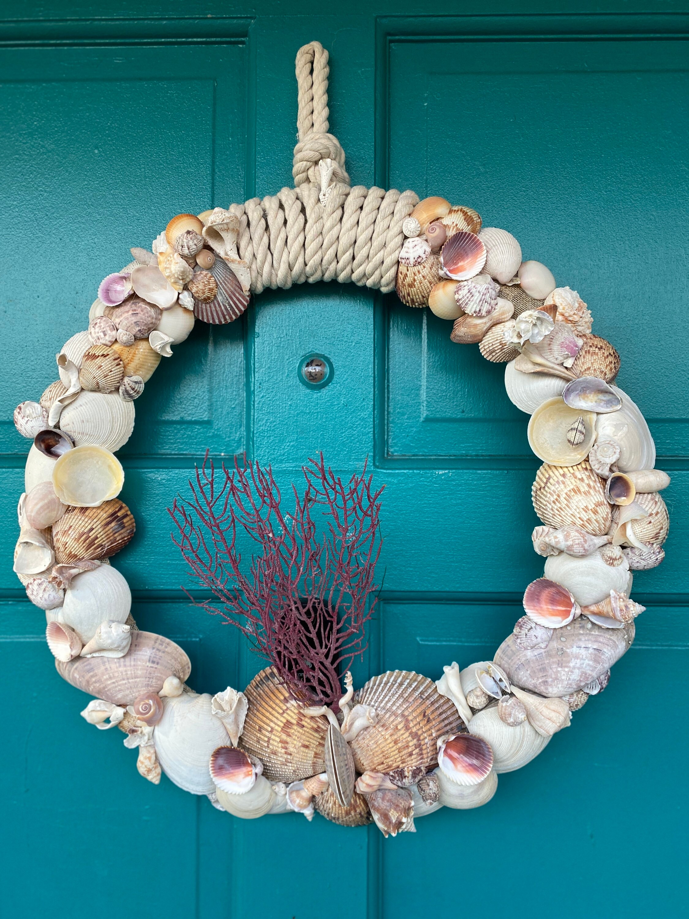 Beautiful Large 20 Sea Shell Wreath With a Rope Accent. This - Etsy