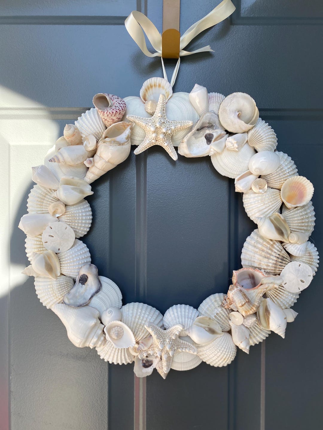 NEW16 Beautiful Real Sea Shell Wreath Wall Hanger With Starfish and ...