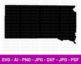 South Dakota Map Svg - Etsy