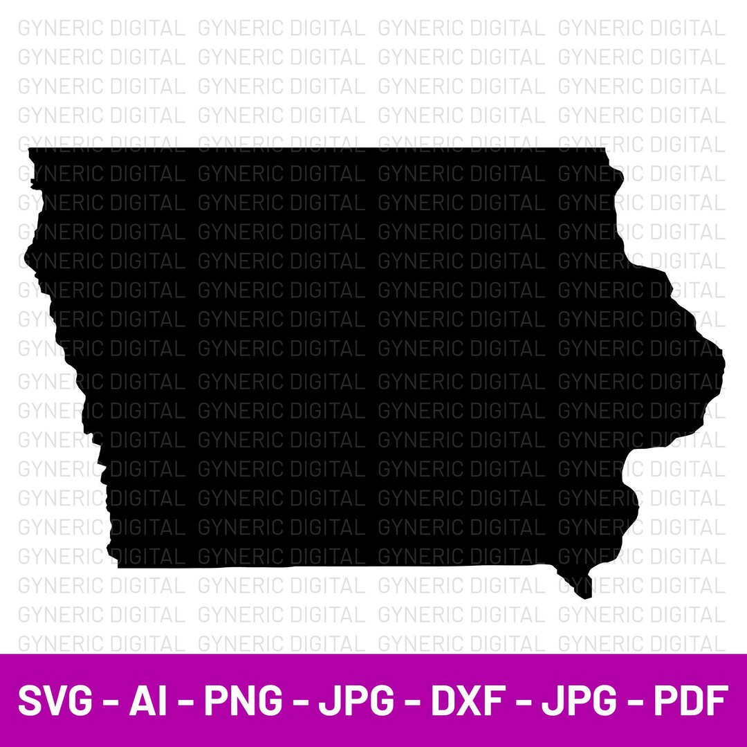 Iowa SVG Iowa Clipart Iowa Vector Iowa Clip Art Map Iowa - Etsy