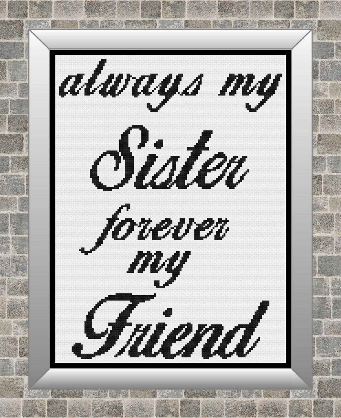 Sister Cross Stitch Sister Cross Stitch Patterns Family - Etsy