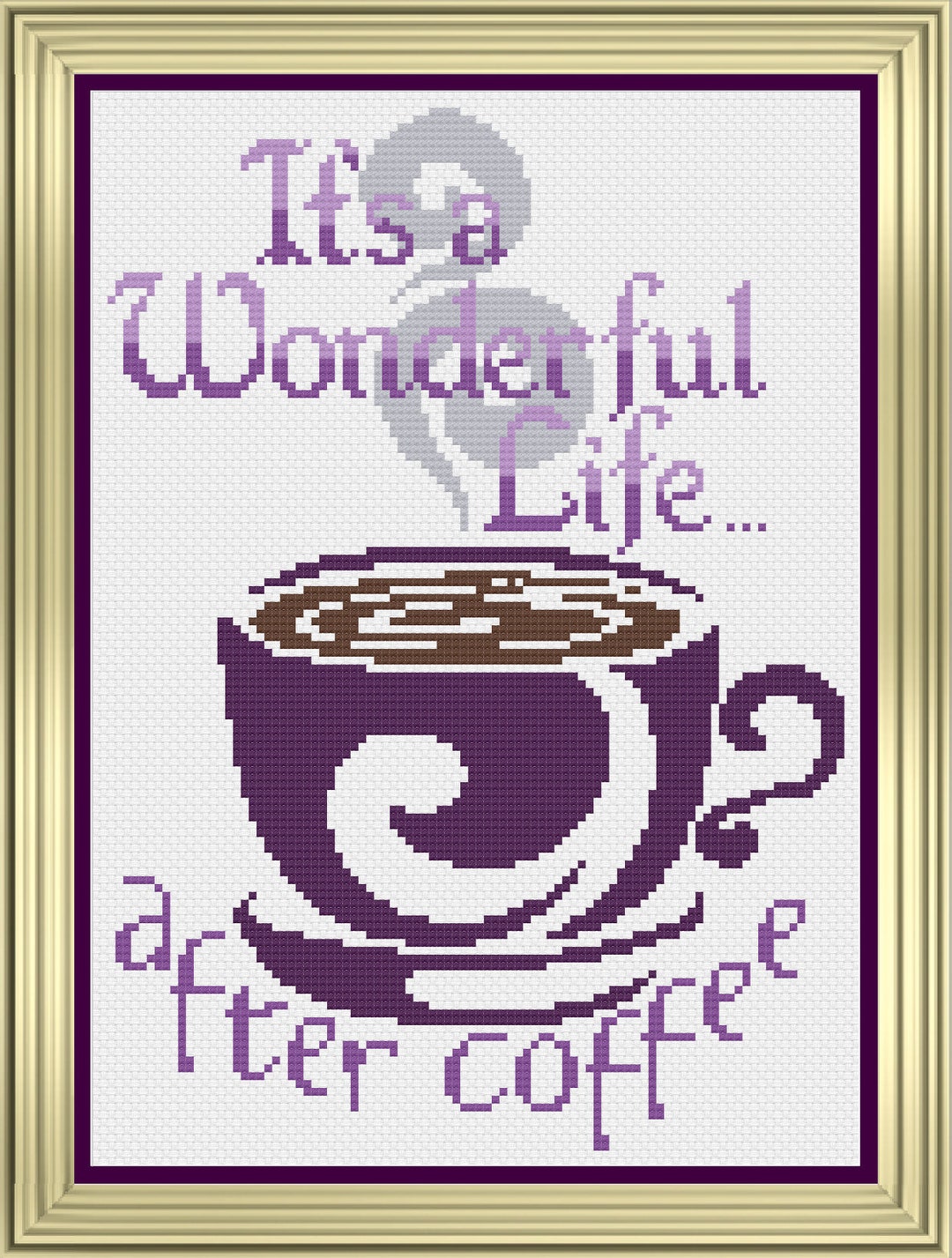 Coffee Cross Stitch, Coffee Cross Stitch Pattern, Coffee Decor, Coffee ...