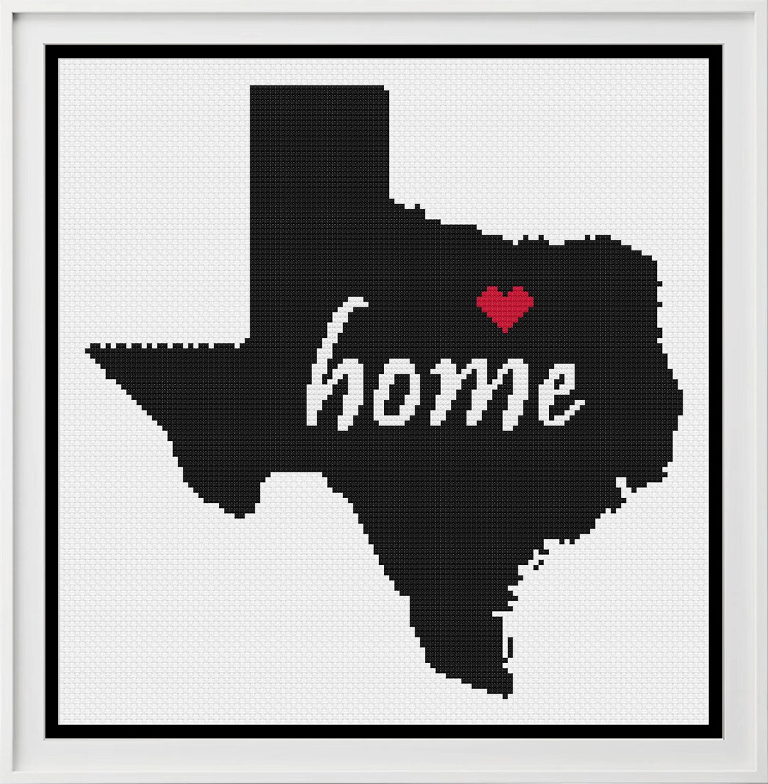 Texas Cross Stitch Pattern, Texas Cross Stitch, Texas, Home Decor ...