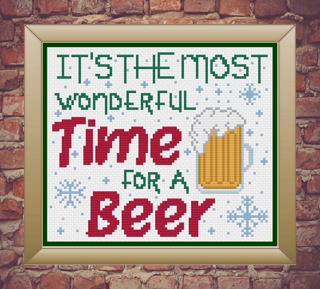 Beer Cross Stitch, Beer Cross Stitch Pattern, Beer Decor, Cross Stitch ...