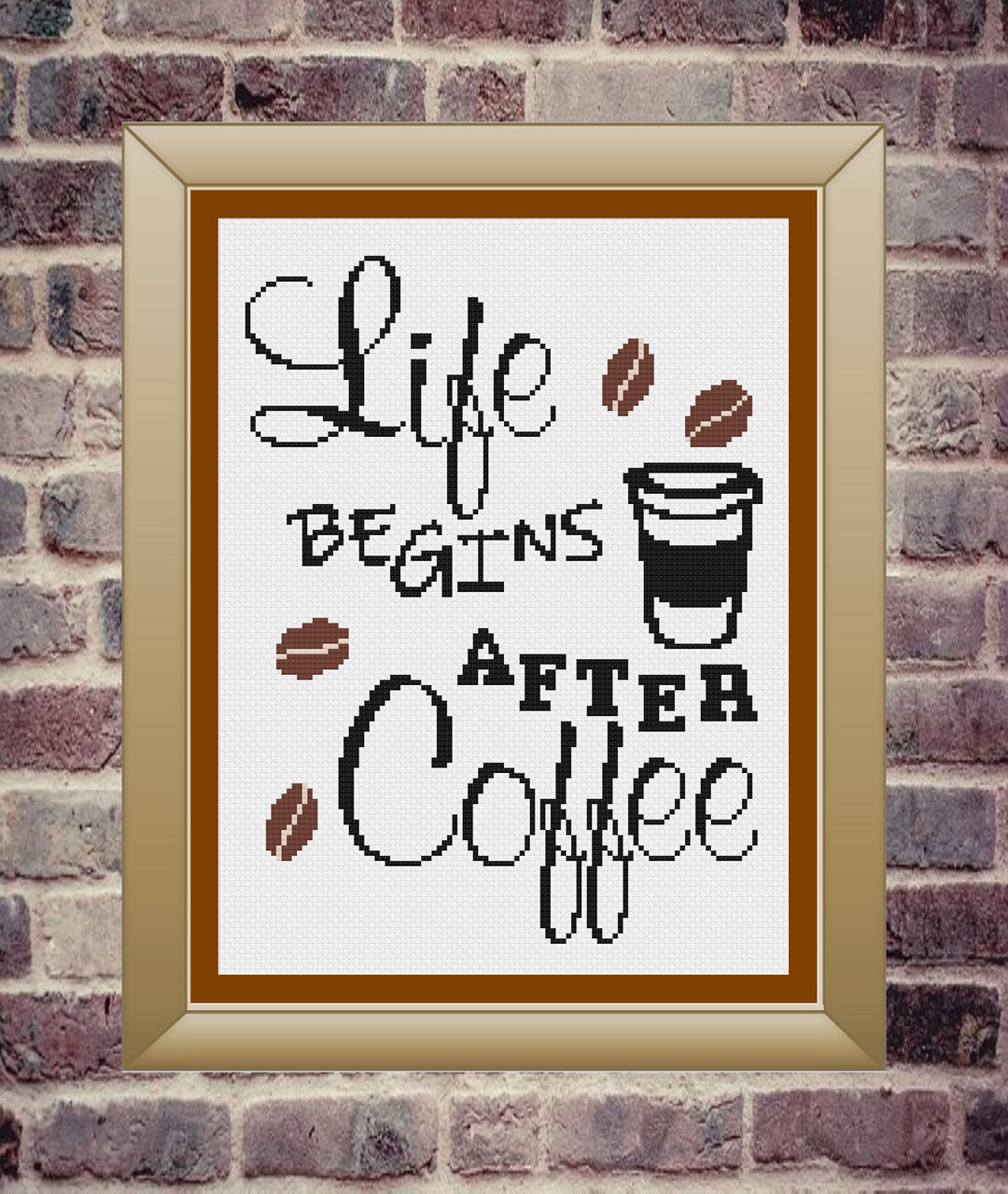 Coffee Cross Stitch Pattern, Coffee Cross Stitch, Coffee Decor, Coffee ...