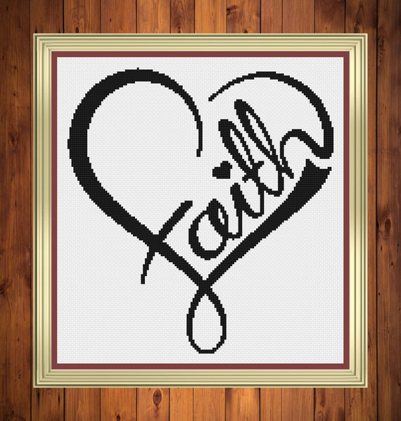 Faith Cross Stitch Pattern Faith Cross Stitch Religious | Etsy