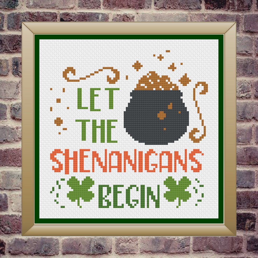 St. Patrick's Day Cross Stitch Pattern, St. Patrick's Day, Irish Cross ...