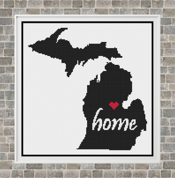 Michigan Cross Stitch Michigan Cross Stitch Pattern Michigan - Etsy