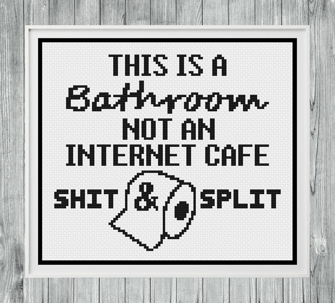 Bathroom Cross Stitch Pattern, Bathroom Cross Stitch, Bathroom Decor ...