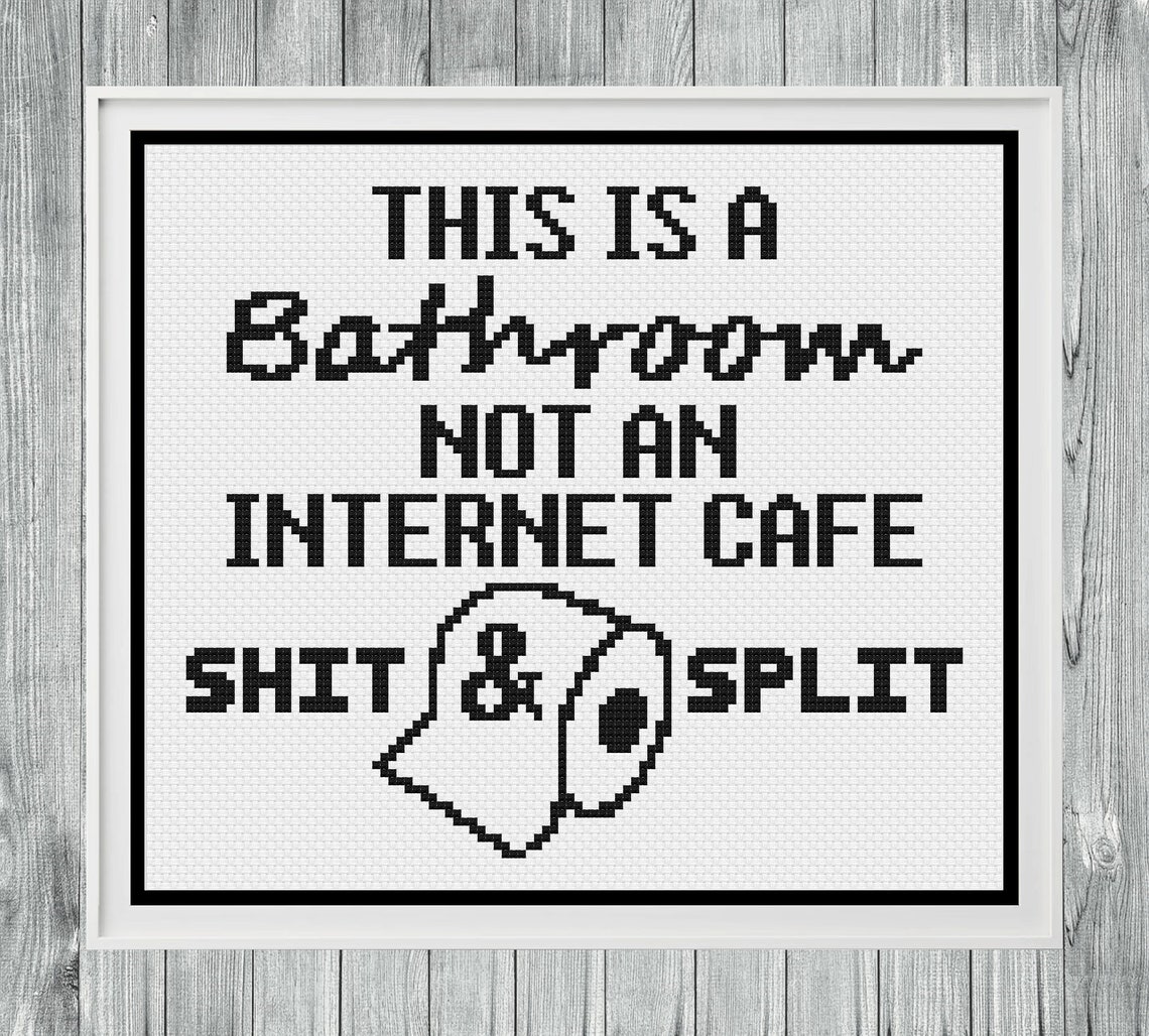 Bathroom Cross Stitch Pattern Bathroom Cross Stitch Bathroom - Etsy