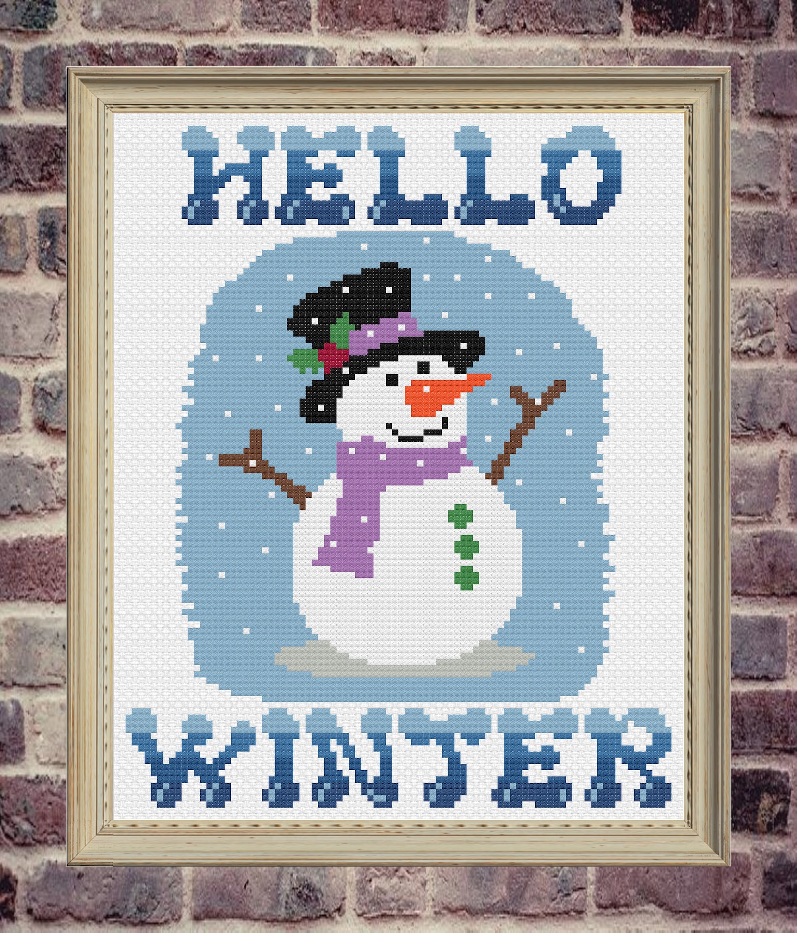 Snowman Cross Stitch Winter Cross Stitch Cross Stitch Cross - Etsy
