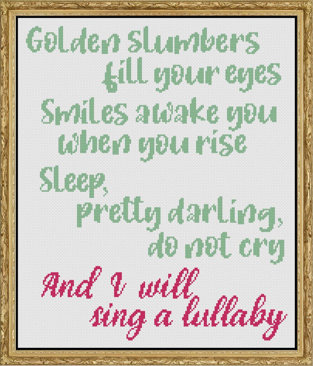 Golden Slumbers, Baby Cross Stitch, Nursery Decoration - Etsy
