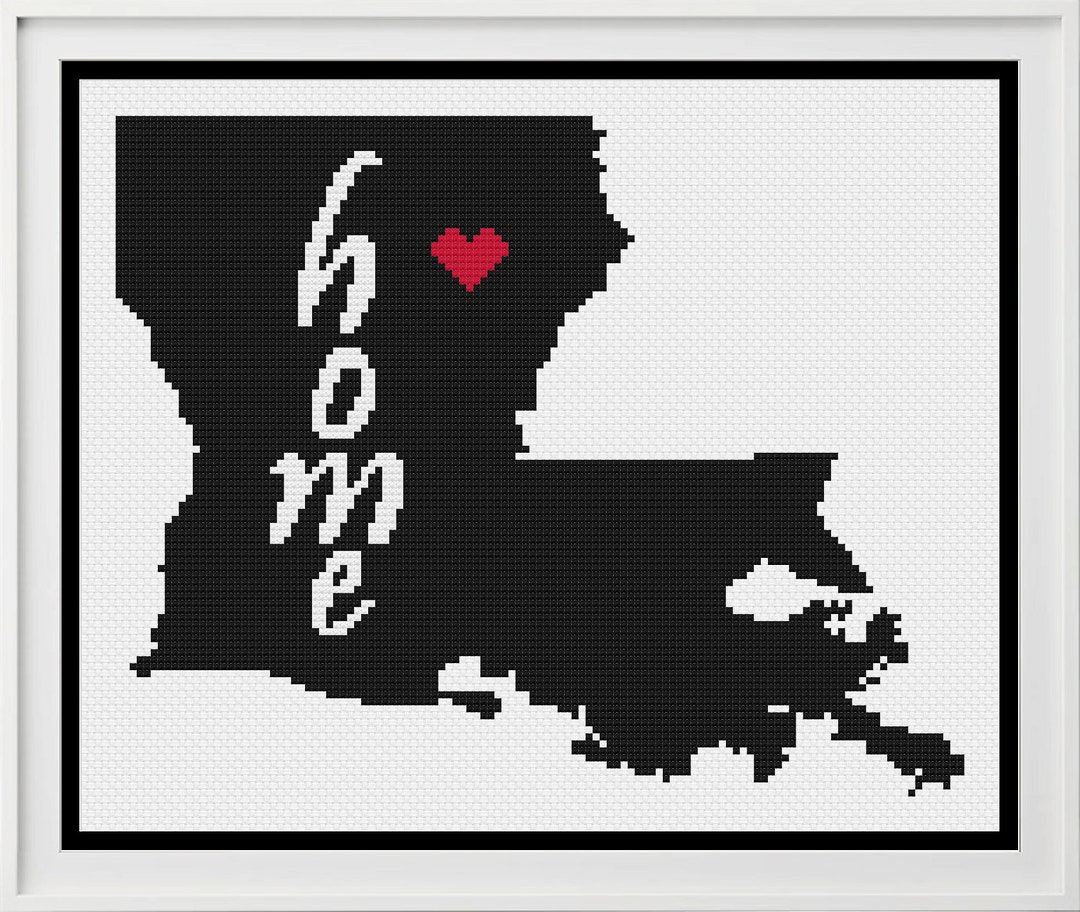 Louisiana Cross Stitch Pattern, Louisiana Cross Stitch, Louisiana Decor ...