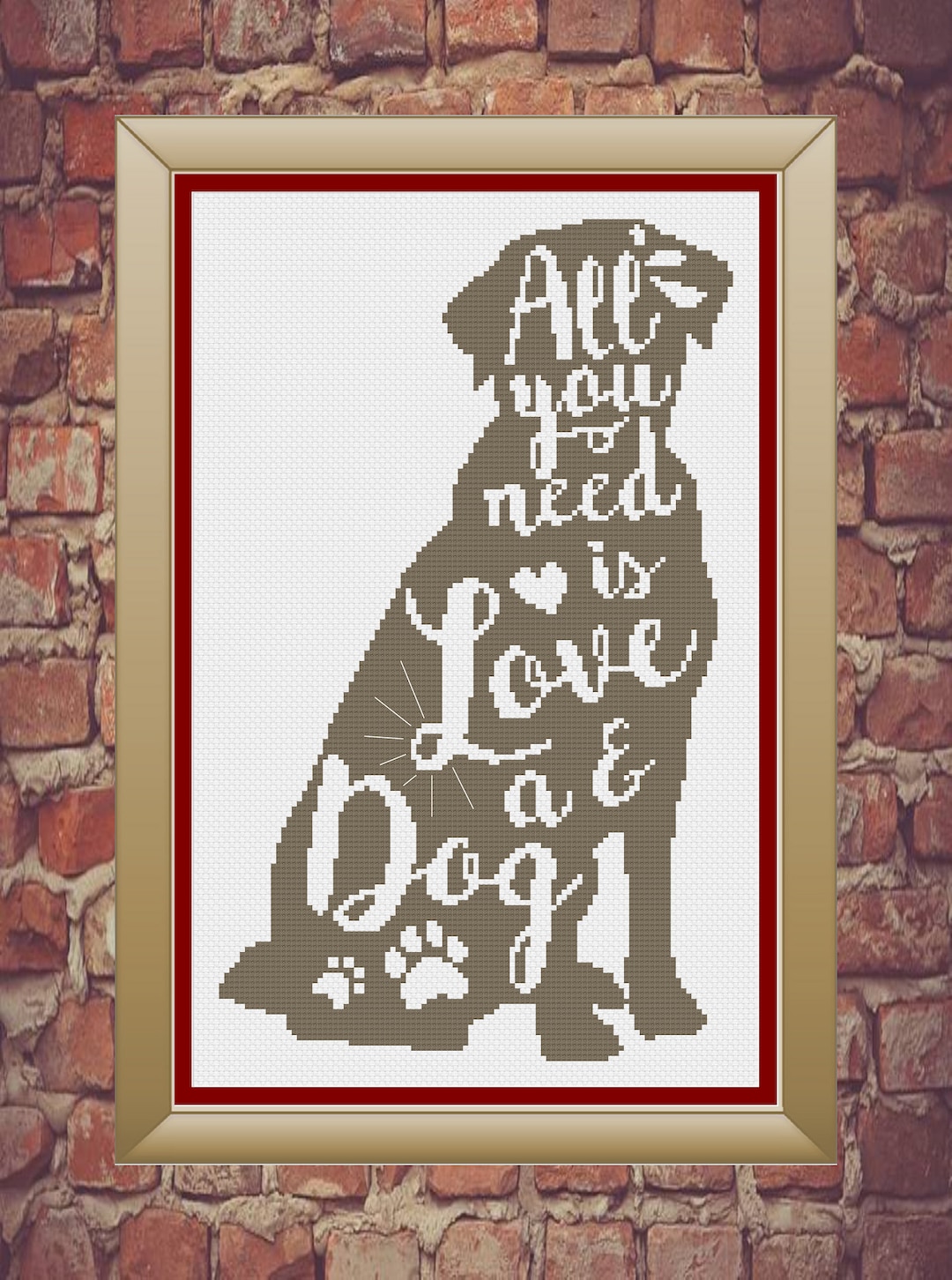 Dog Cross Stitch, Dog Cross Stitch Pattern, Dog Decor, Dog Gifts, Dog ...