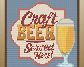 Beer Cross Stitch, Beer Cross Stitch Pattern, Beer Decor, Cross Stitch ...