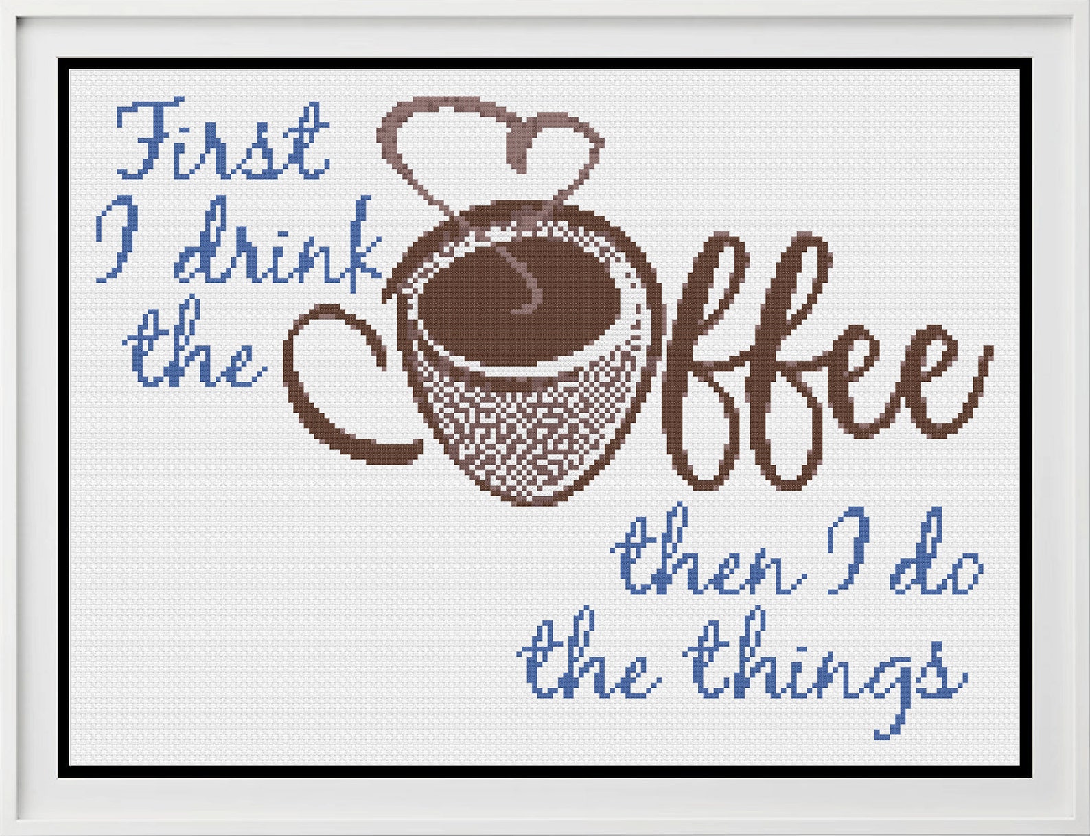 Coffee Cross Stitch, Coffee Cross Stitch Pattern, Coffee Decor, Coffee ...