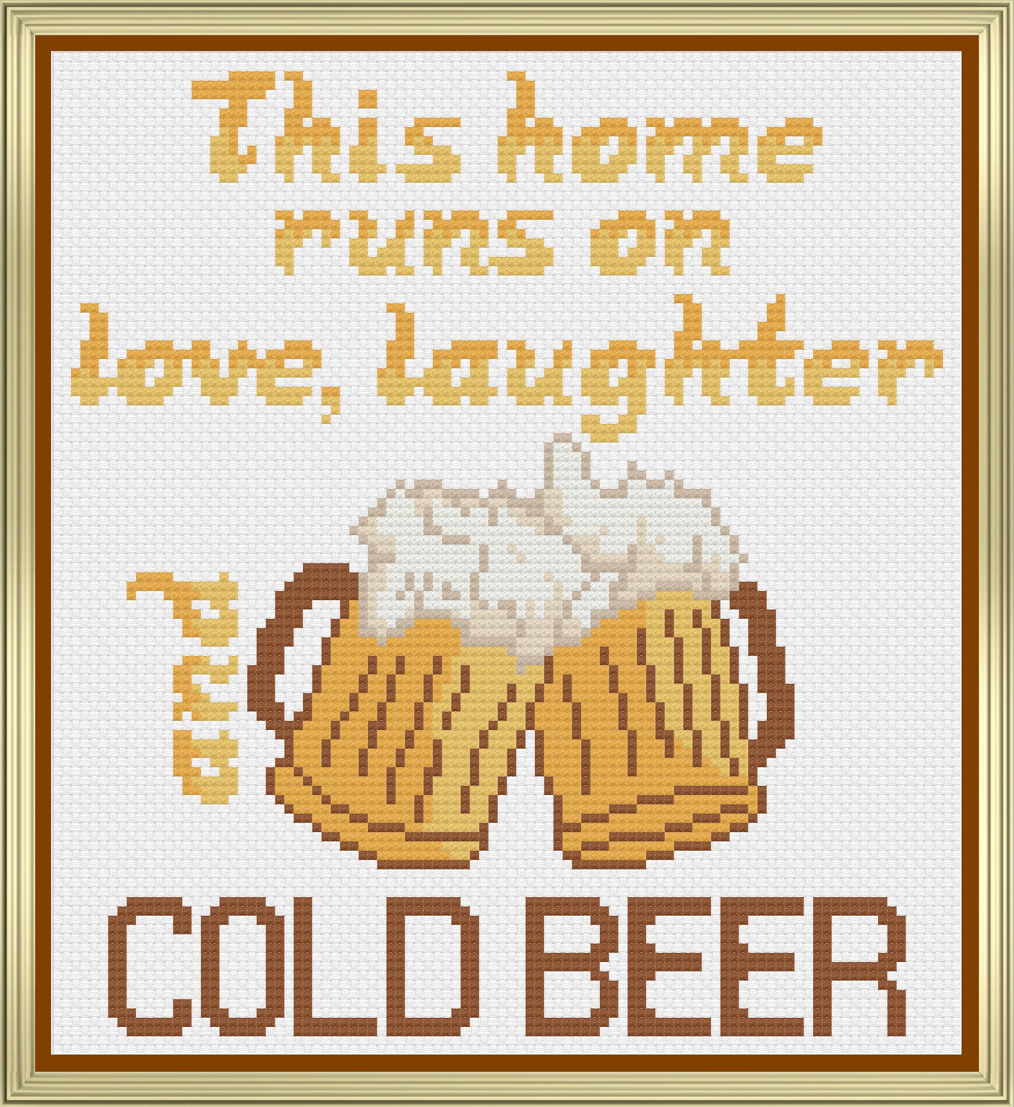 Beer Cross Stitch, Beer Cross Stitch Pattern, Beer Decor, Cross Stitch ...