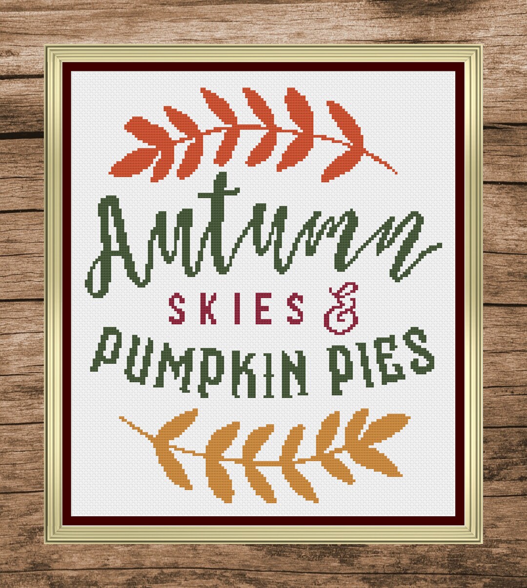 Fall Cross Stitch, Fall Cross Stitch Pattern, Autumn Cross Stitch, Fall ...