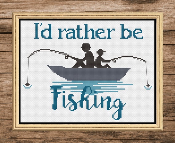Fishing Cross Stitch Fish Cross Stitch Fishing Cross Stitch | Etsy