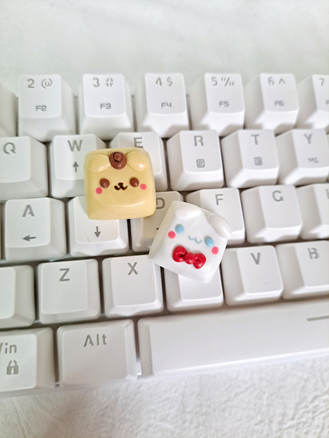 Kawaii Cute Sanrio Pompompurin Cinnamoroll Handmade PBT Keycaps for ...