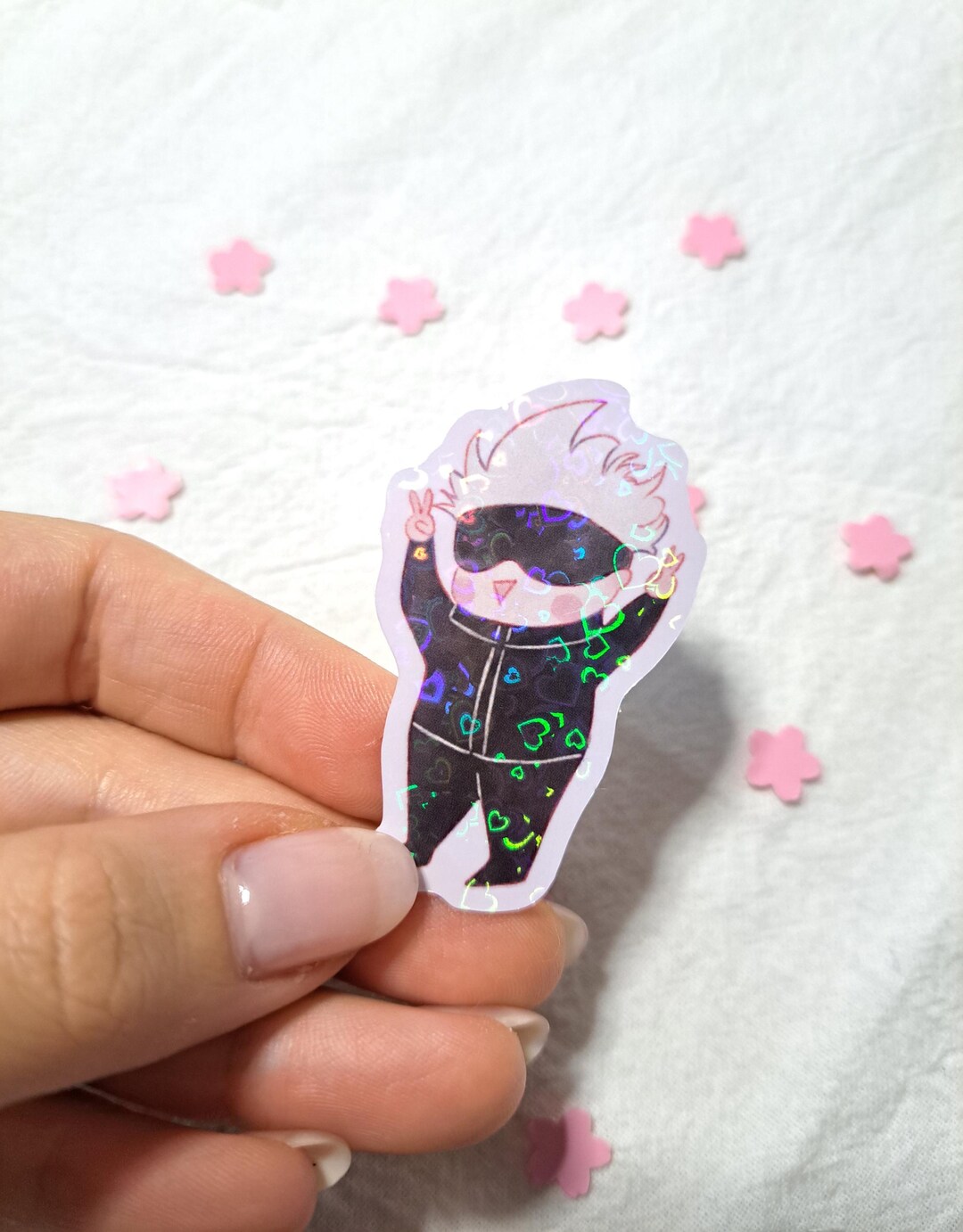 Anime INSPIRED DRAWN by ME Cute Chibi Gojo Jujutsu Kaisen Glitter ...