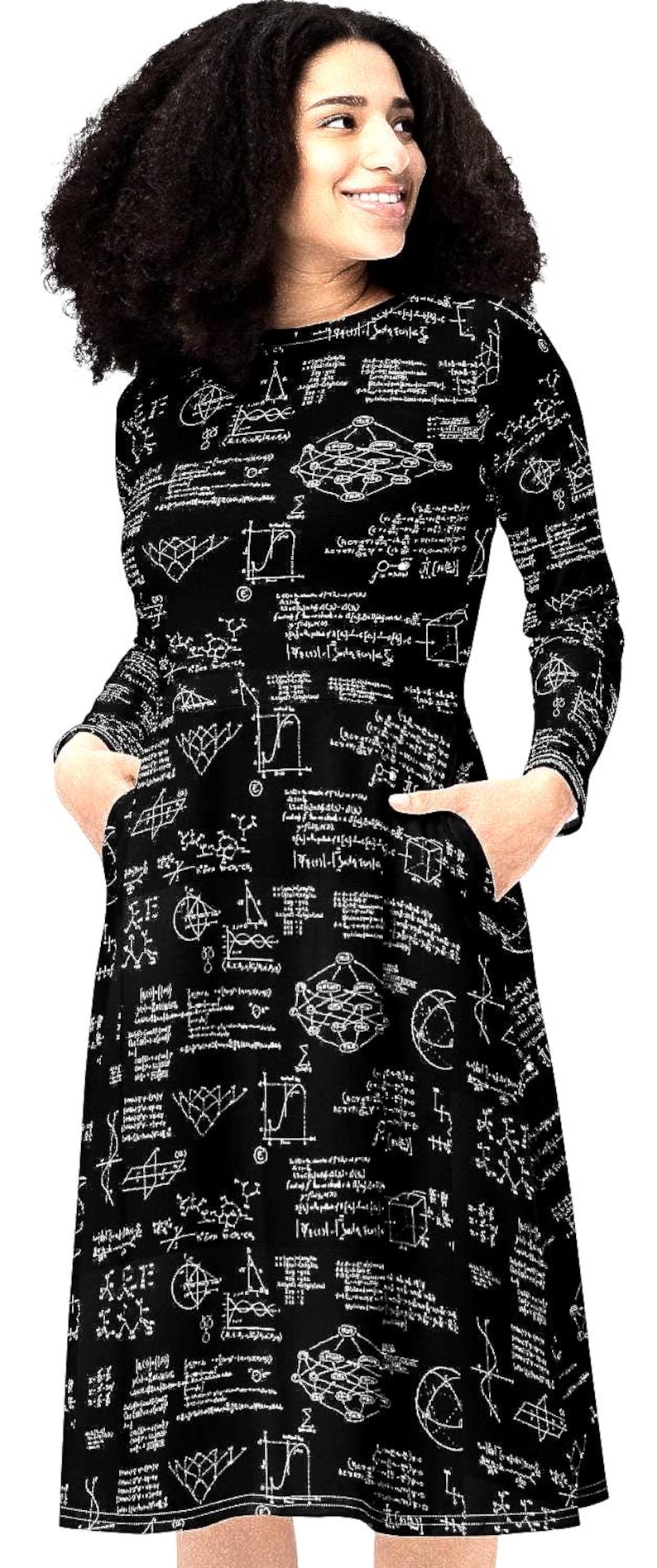 Maths Midi Dress With POCKETS - Etsy