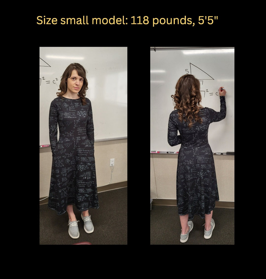 Maths Midi Dress With POCKETS - Etsy