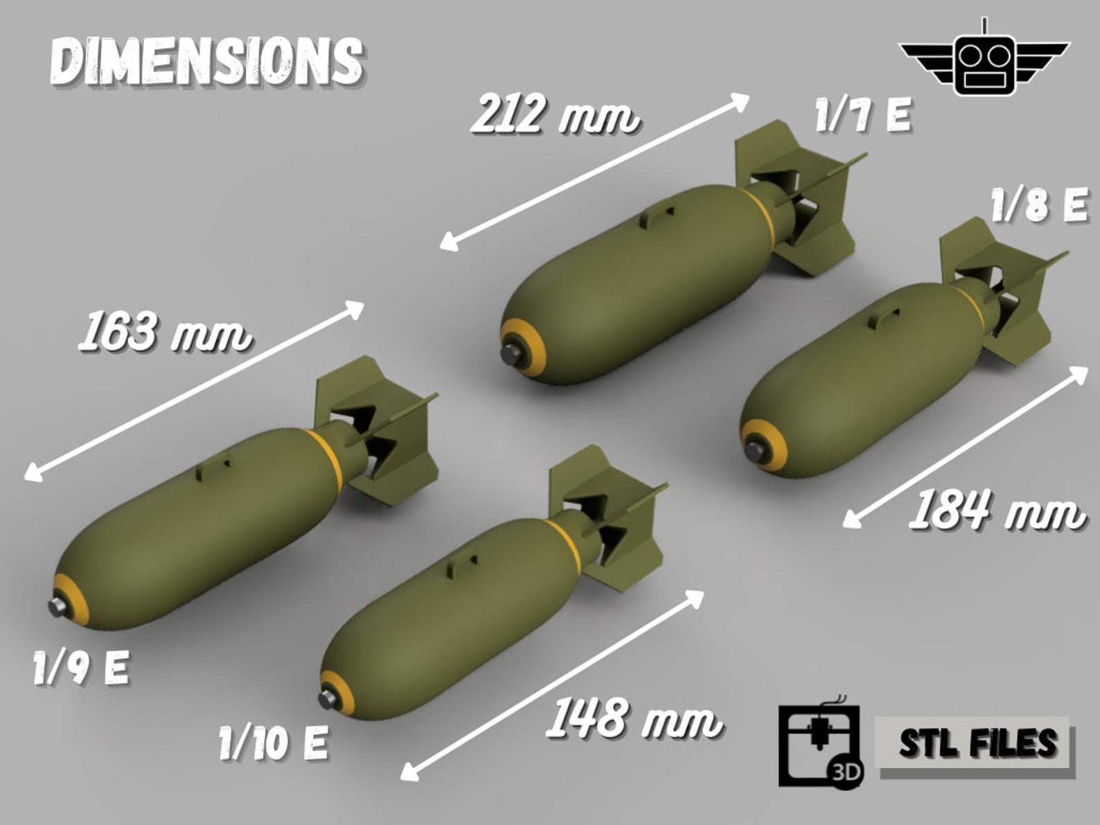 AN/M64 USA Bomb Replica set for aeromodelling / RC scale model - Etsy ...
