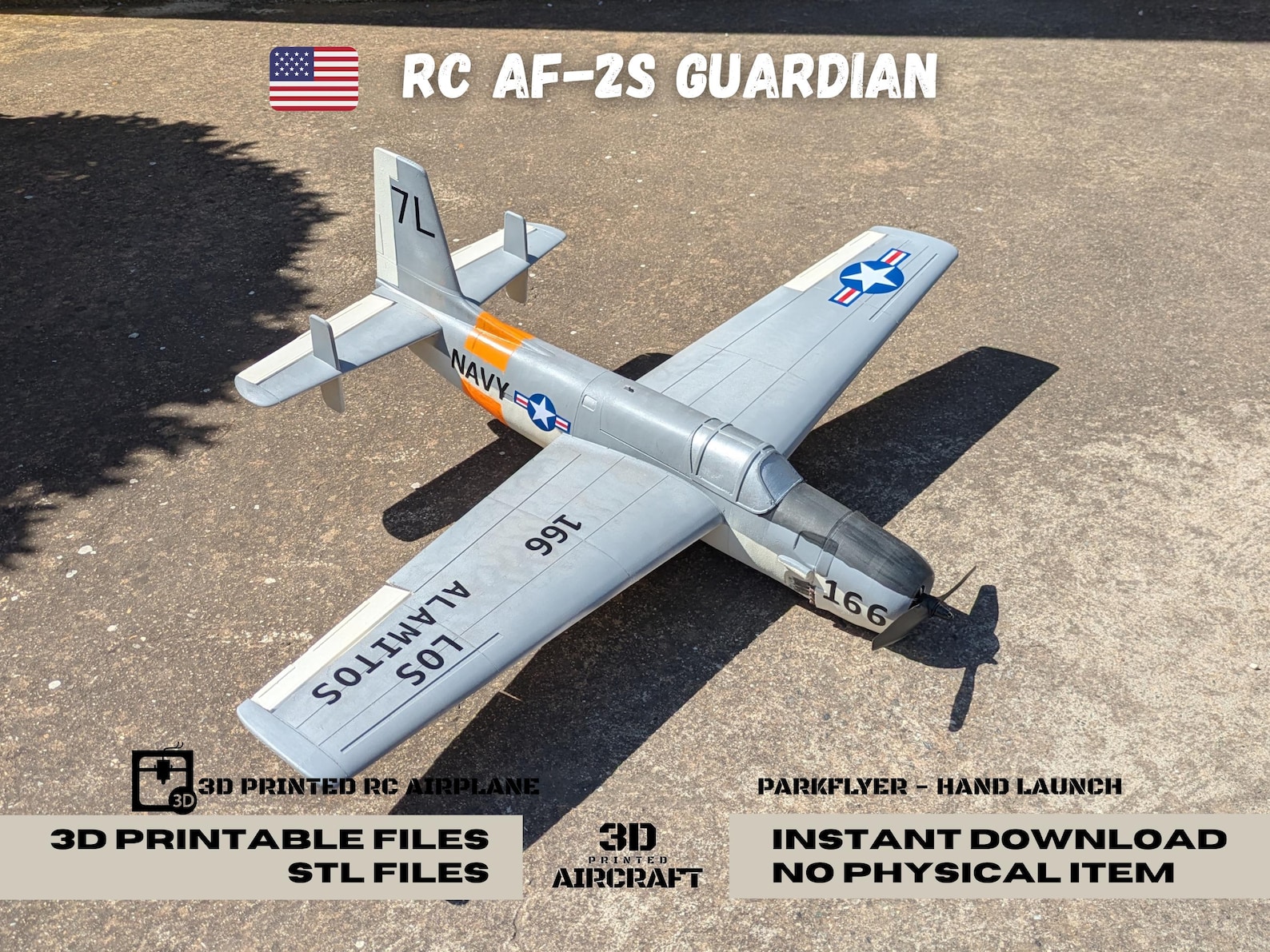 3D Printed RC Airplane - Grumman AF-2S Guardian STL Files (digital ...