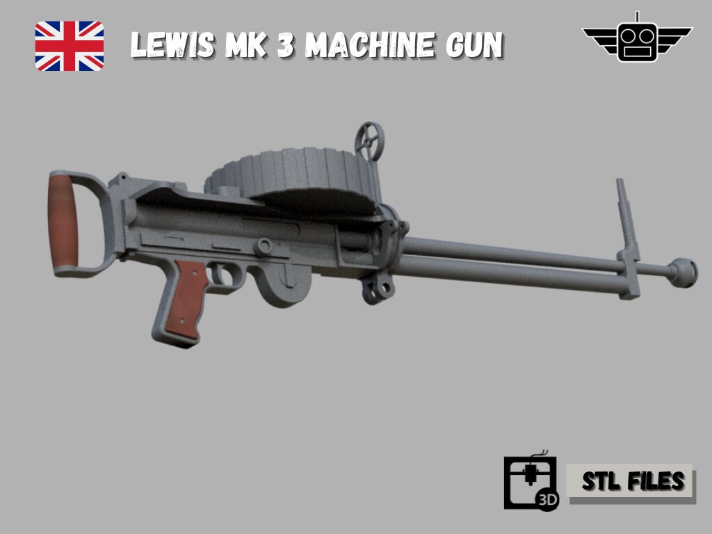 1/4 Scale LEWIS MK3 Machine Gun for Aeromodelling / RC Scale Model ...