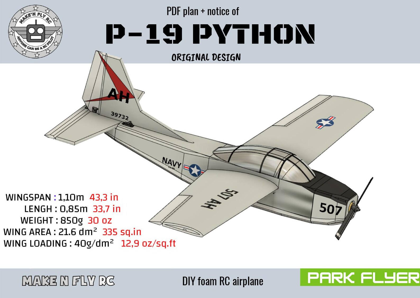 DIY Foam RC Plane - PDF Plan-p19 Python - Instant Download - Etsy