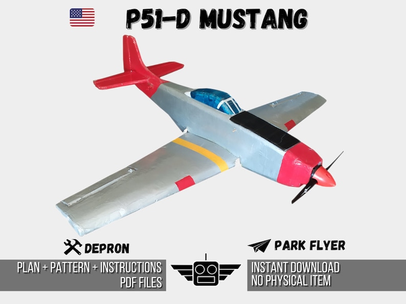 P-51 D Mustang -depron RC Airplane - Parkflyer - Instant Download -PDF ...
