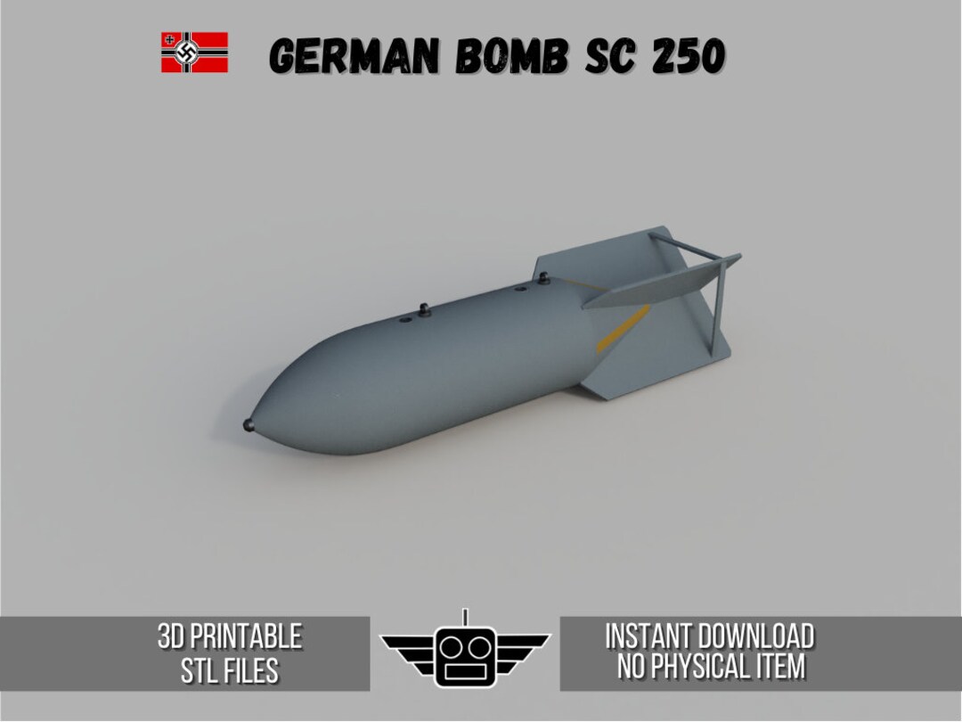 SC 250 Bomb Replica Set for Aeromodelling / RC Scale Model / Stl Files ...
